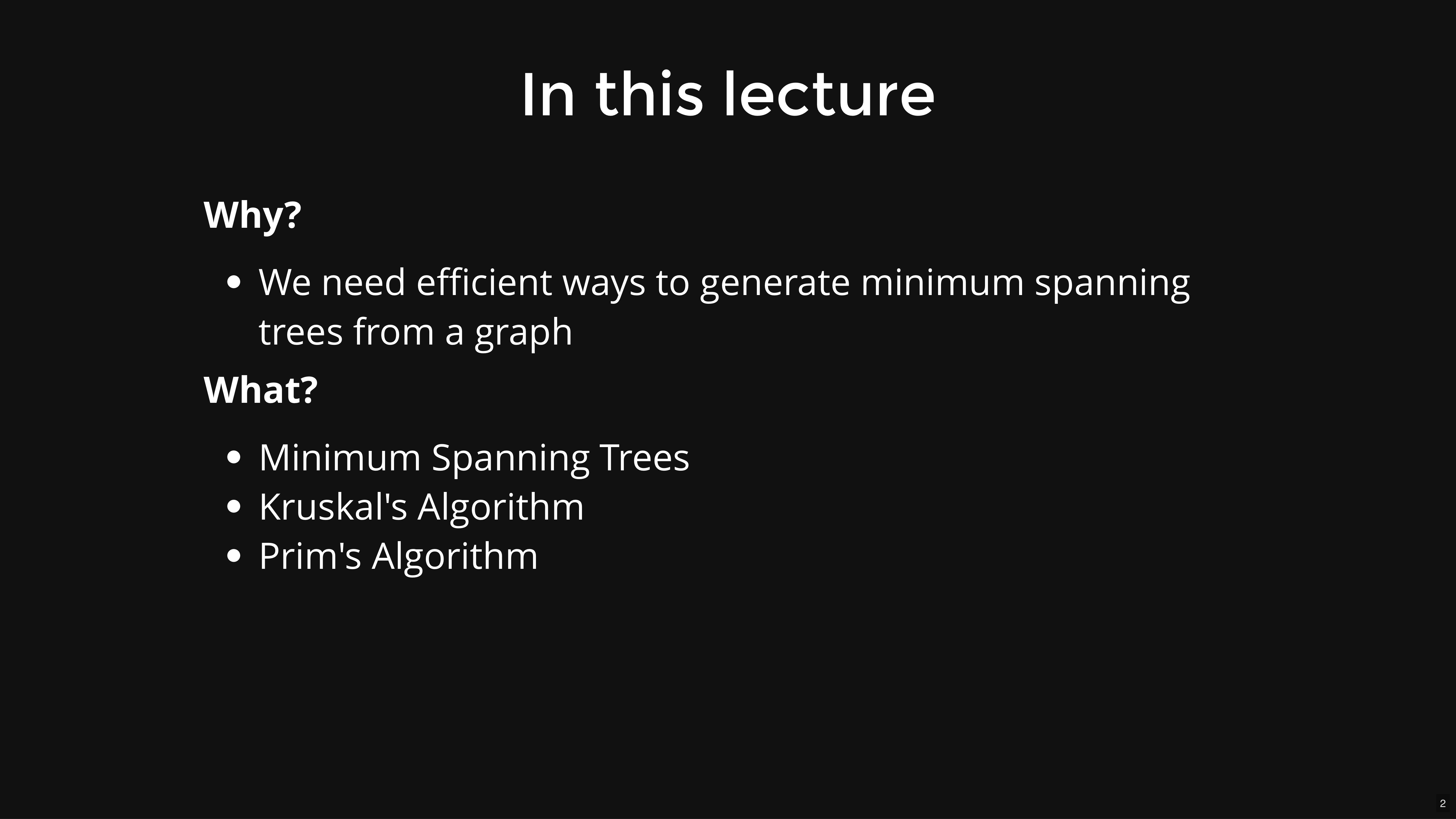 Minimum Spanning Trees | COMP2521 23T2 | WebCMS3 Minimum Spanning Trees | COMP2521 23T2 | WebCMS3